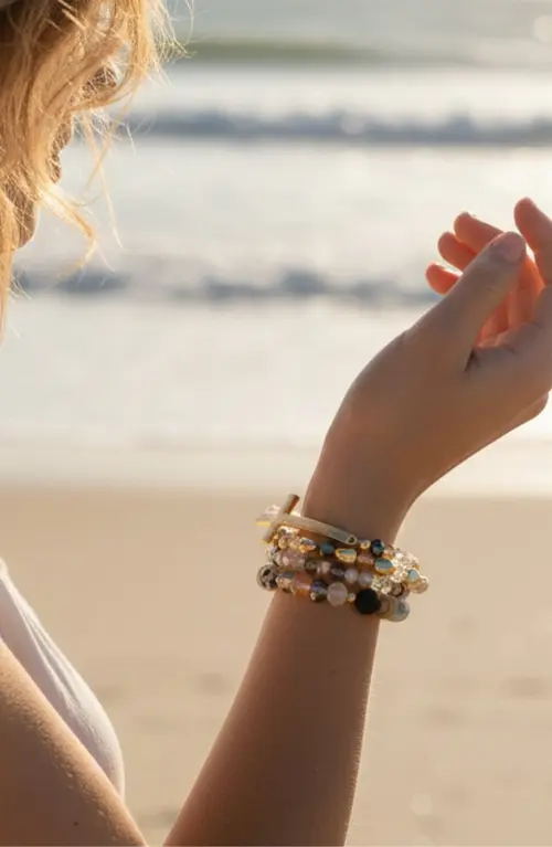 HUMANIST BEAUTY Healing Cross 4-stack Beaded Bracelets