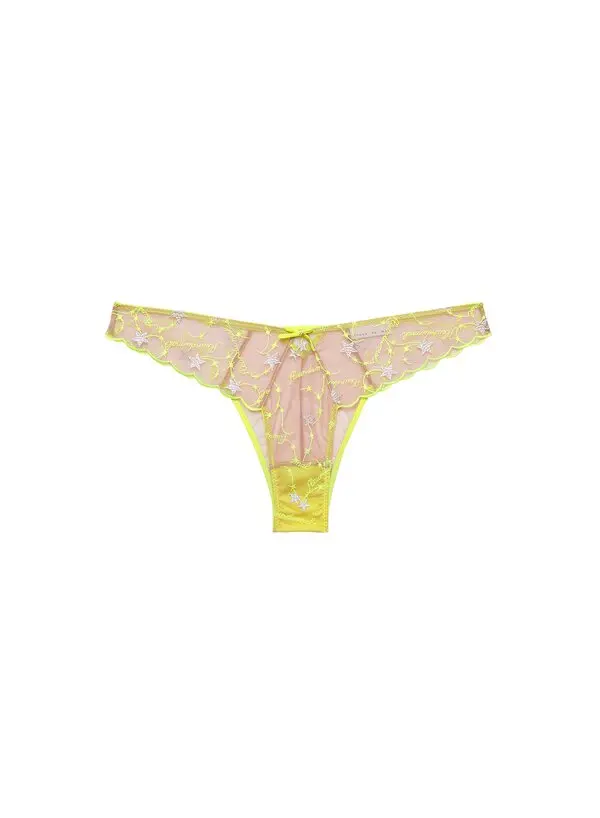 FLEUR DU MAL Toile Embroidery Cheeky - Neon Yellow