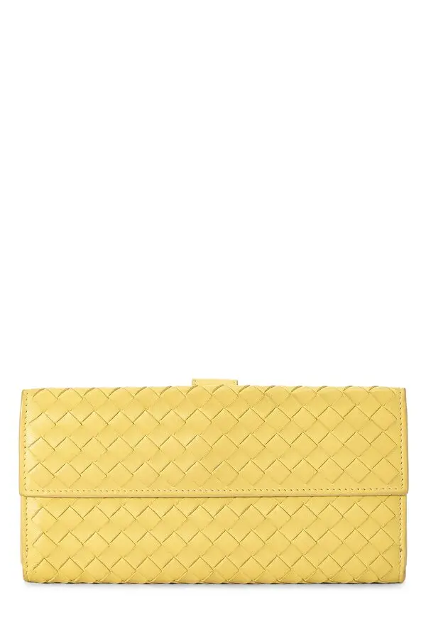 Bottega Veneta Intrecciato Long Wallet - Yellow