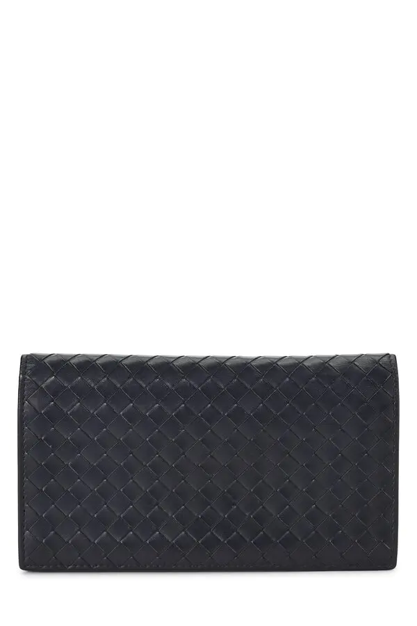 Bottega Veneta Intrecciato Long Wallet - Navy