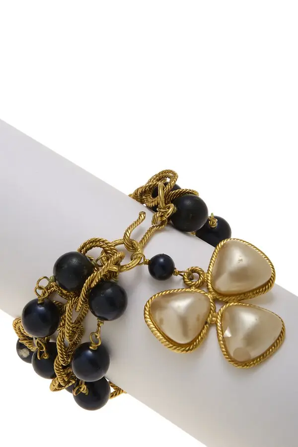 Chanel Faux Pearl Charm Bracelet - Gold