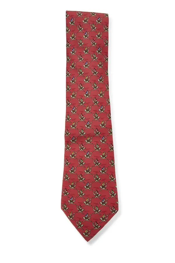 Hermès Printed Necktie - Red