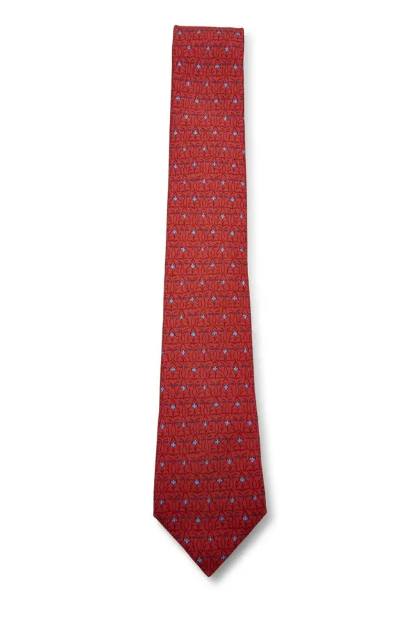 Hermès Printed Neck Tie - Red