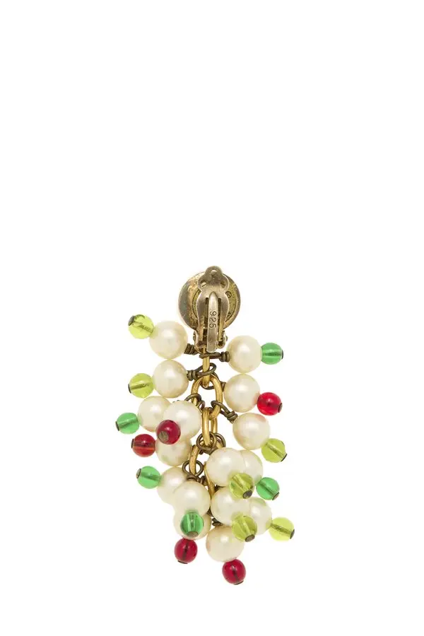 Chanel Gripoix Faux Pearl Dangle Earrings