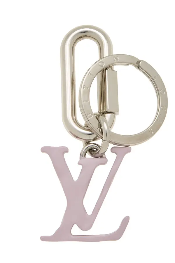LOUIS VUITTON Purple Initiales Key Holder - Silver