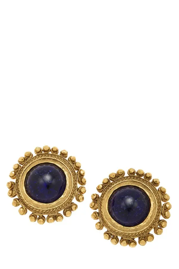 Chanel Gripoix Clip-on Earrings - Navy