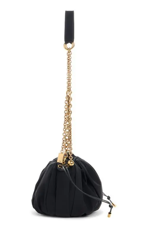 Chloé Pleated Drawstring Crossbody Bag - Black