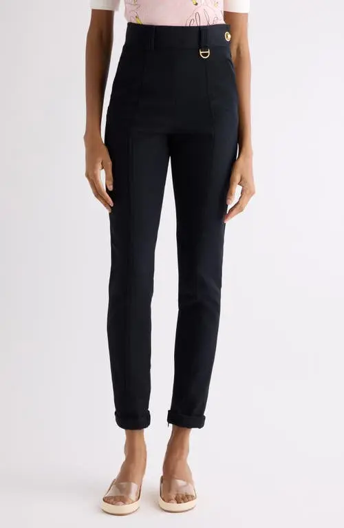 Chloé High Waisted Tricotine Pants - Black