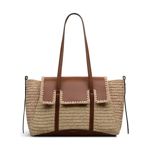 RADLEY The Chancery Raffia Flapover Woven Shoulder Bag
