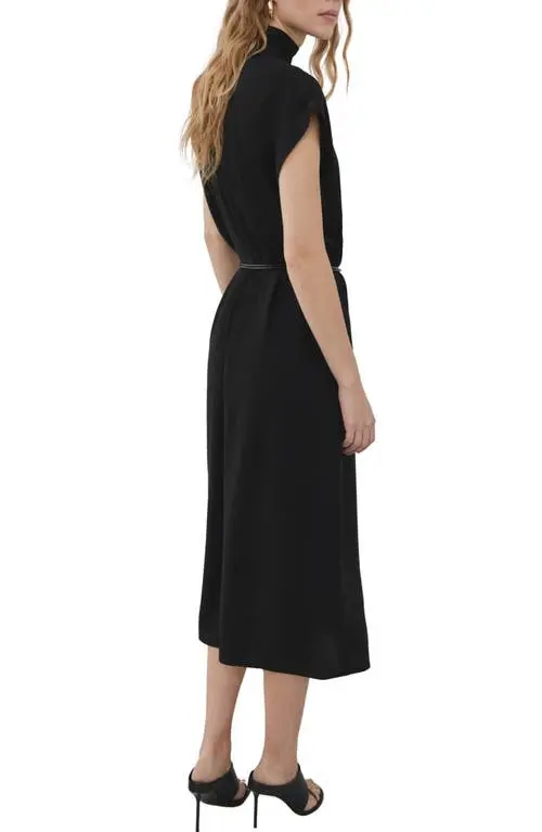 Mango Mock Neck Belted Dress