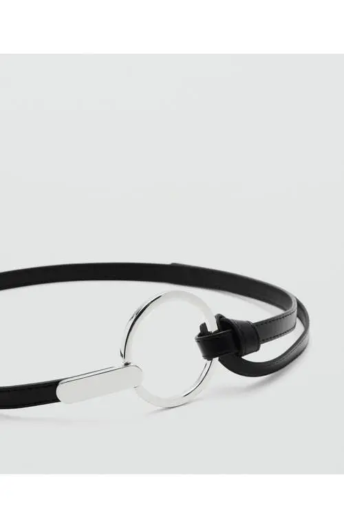 Mango Maxi Buckle Belt - Black