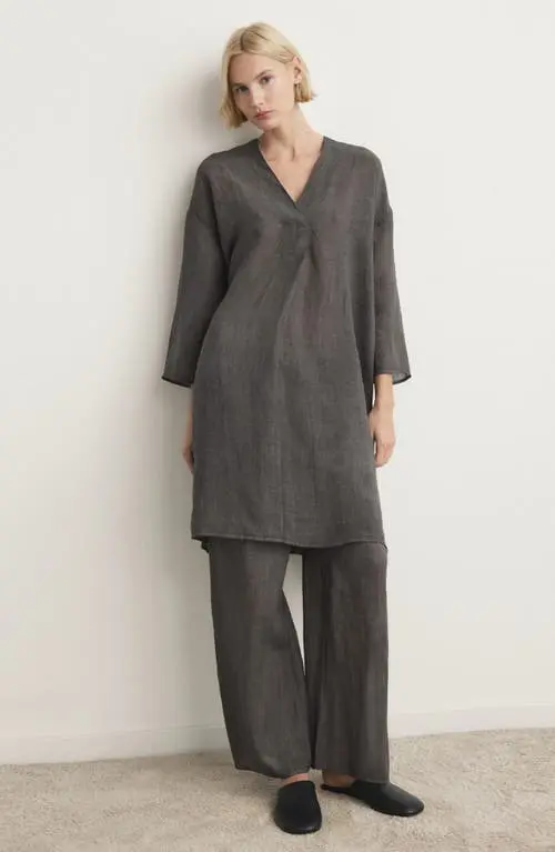 Mango Ramie Pajama Pants - Charcoal