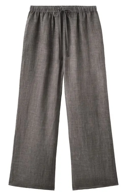 Mango Ramie Pajama Pants - Charcoal