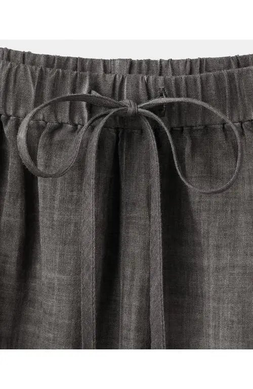 Mango Ramie Pajama Pants - Charcoal