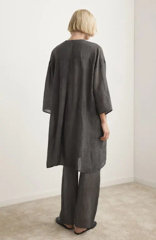 Mango Ramie Pajama Pants - Charcoal