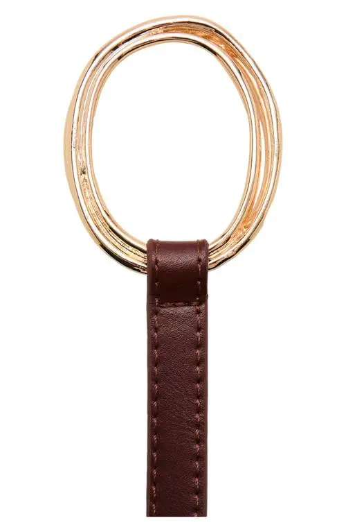 Mango Buckle Faux Leather Belt - Brown