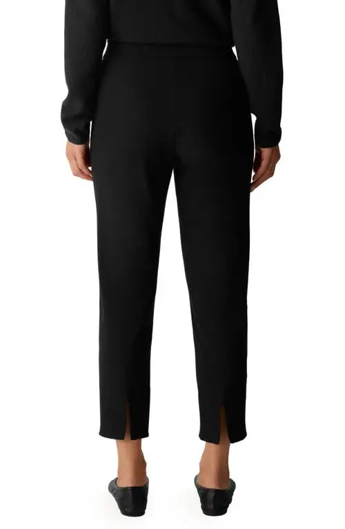 Eileen Fisher Slit Back Slim Cropped Pants - Black