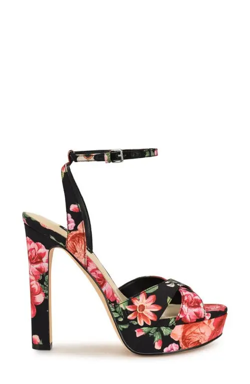 Nine West Ankle Strap Platform Sandals - Black