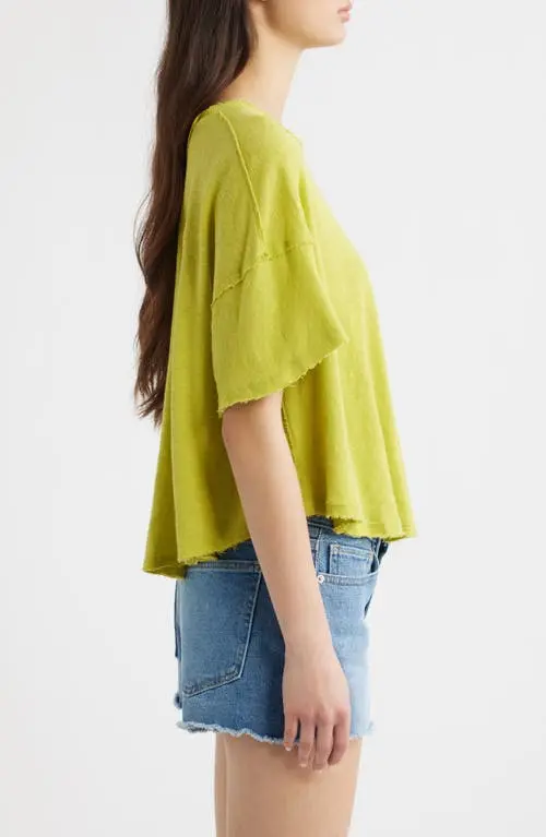 Free People Elsie Linen & Cotton Slub Jersey T-shirt - Warm Olive