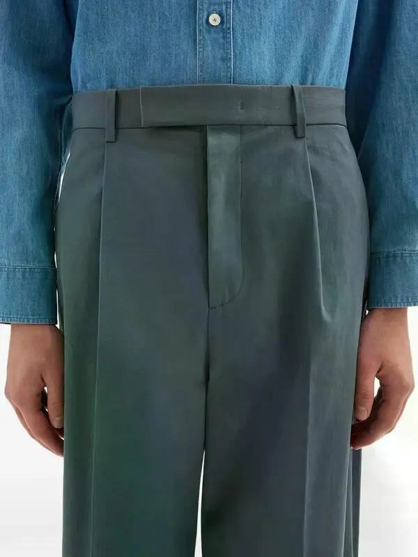 JIL SANDER Tailored Cotton Trousers - Blue