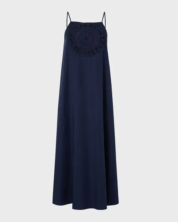 Vilebrequin Crochet Medallion Poplin Midi Dress - Blue