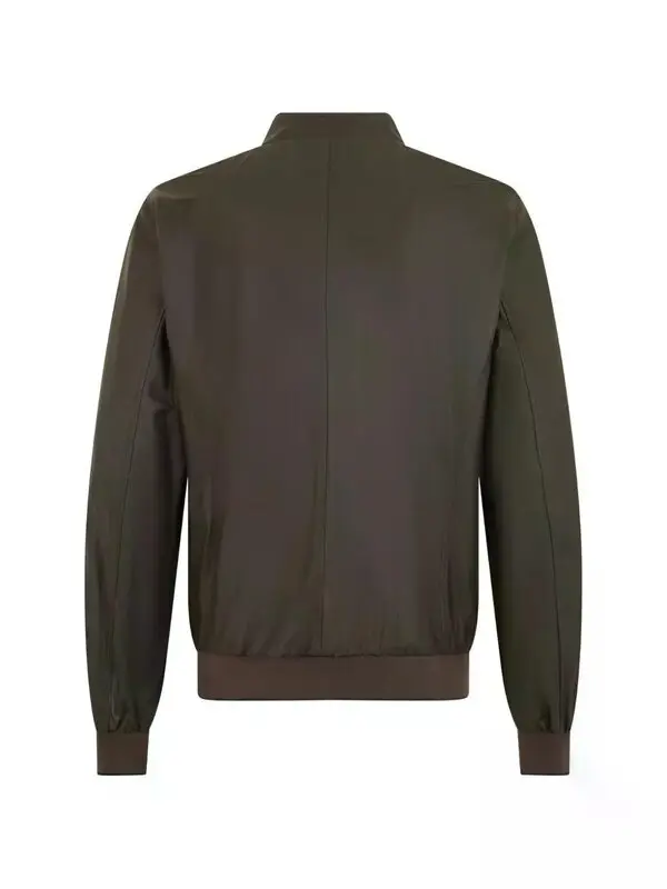 MOORER Leather Zip-up Bomber Jacket