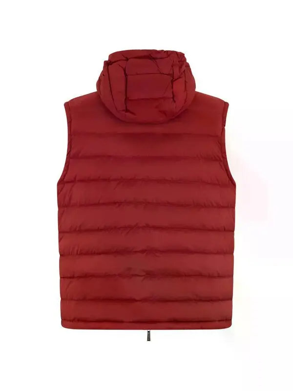 MOORER Padded Hooded Gilet - Red