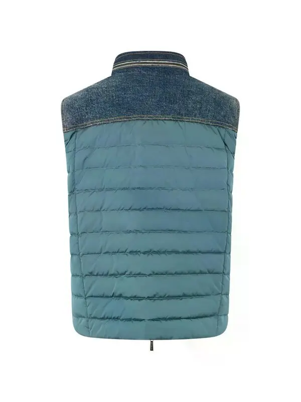 MOORER Padded Vest With Denim Inserts