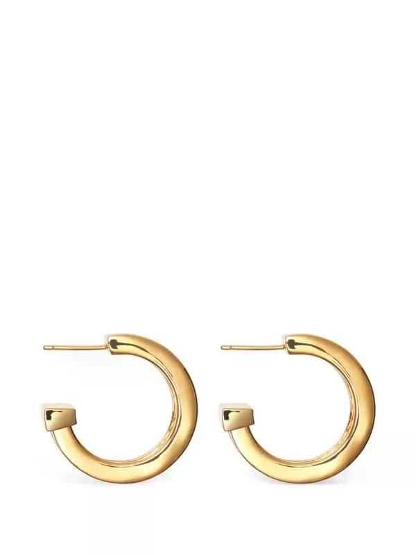 Burberry Engraved Check Hoop Earrings