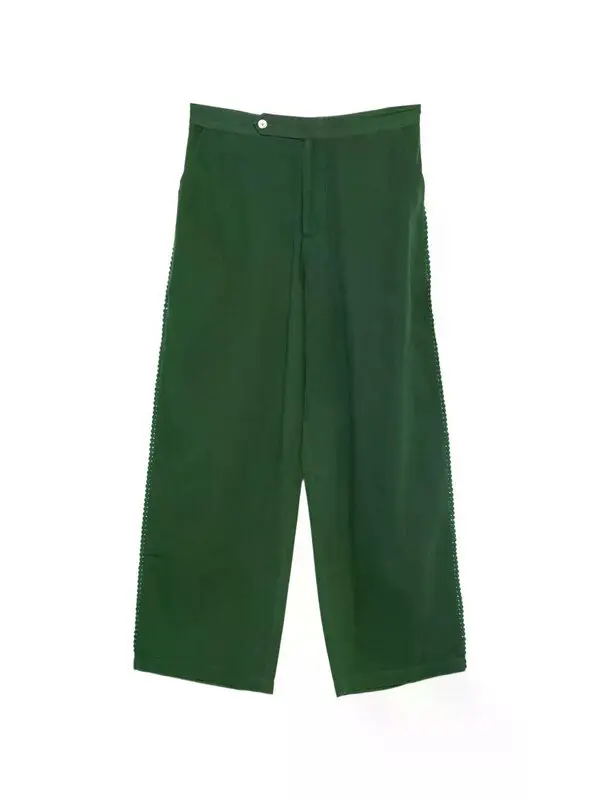 BAZISZT Basziszt Corniche Pom-pom Trim Trousers - Green
