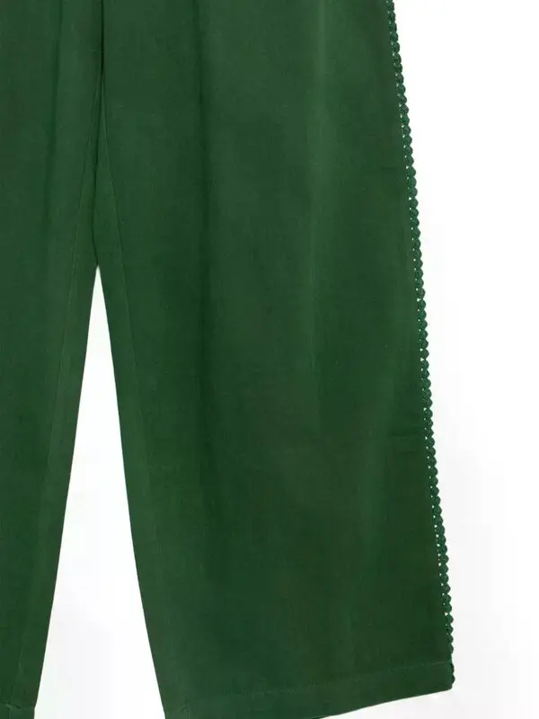BAZISZT Basziszt Corniche Pom-pom Trim Trousers - Green
