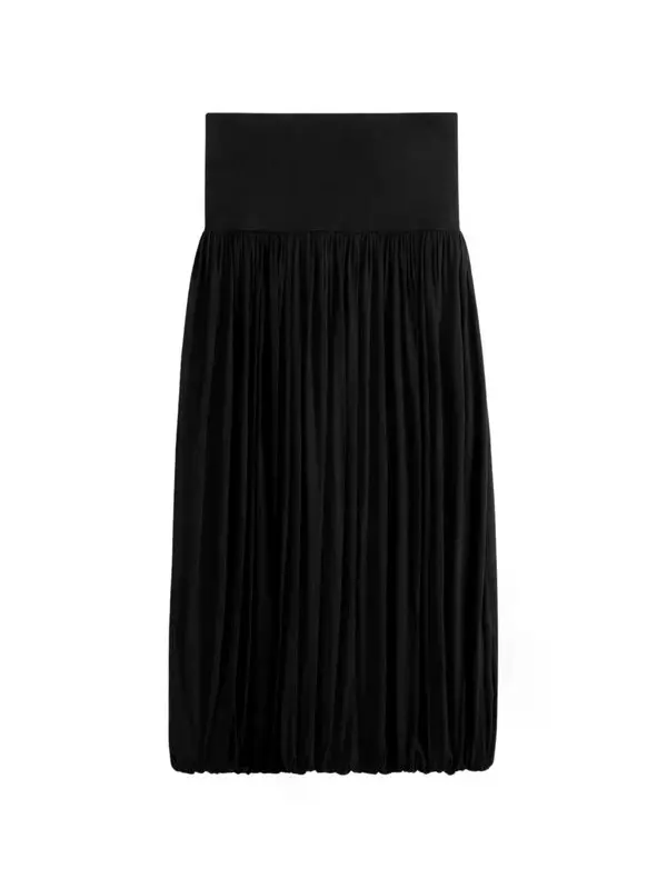 TOTEME Gathered Midi Skirt - Black