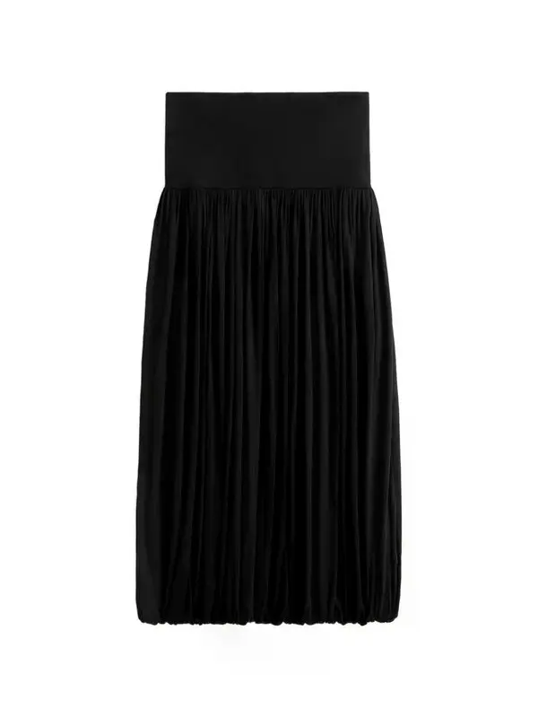 TOTEME Gathered Midi Skirt - Black