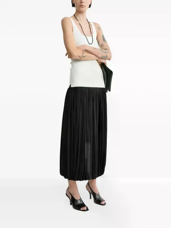 TOTEME Gathered Midi Skirt - Black