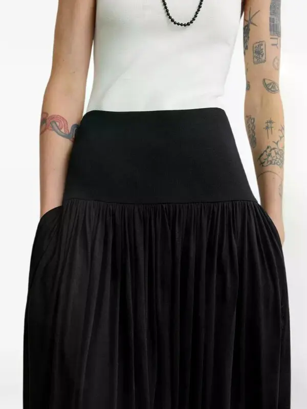 TOTEME Gathered Midi Skirt - Black