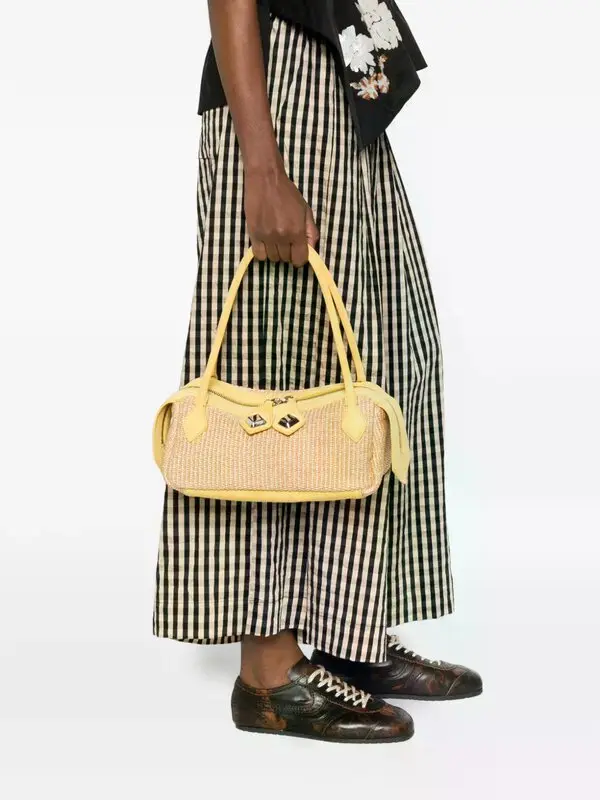 MINOBOSSI Small Anna Woven Shoulder Bag - Neutrals