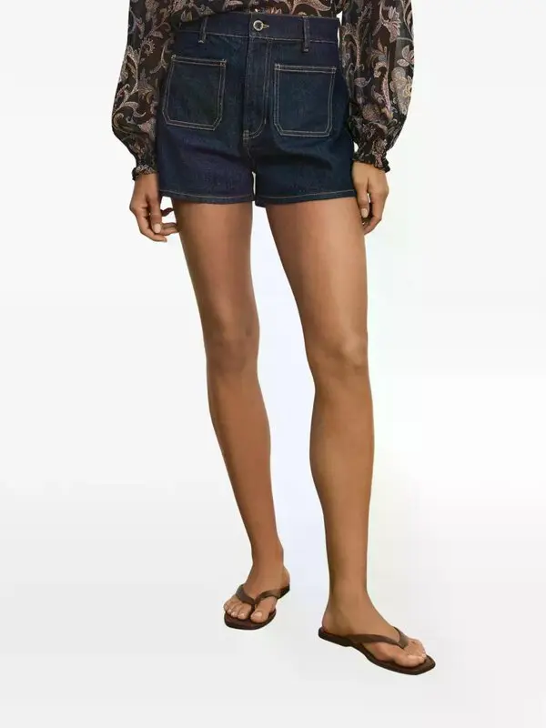 Veronica Beard Elijah Button-fastening Shorts - Blue