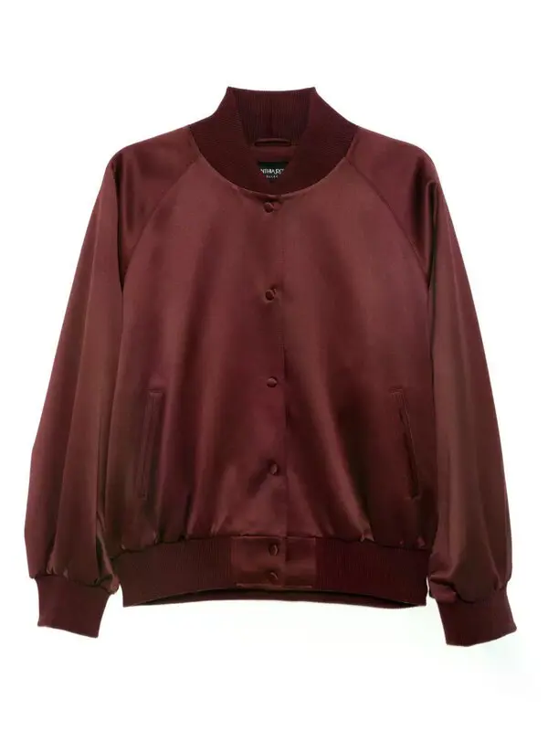 Cynthia Rowley Satin Bomber Jacket - Red