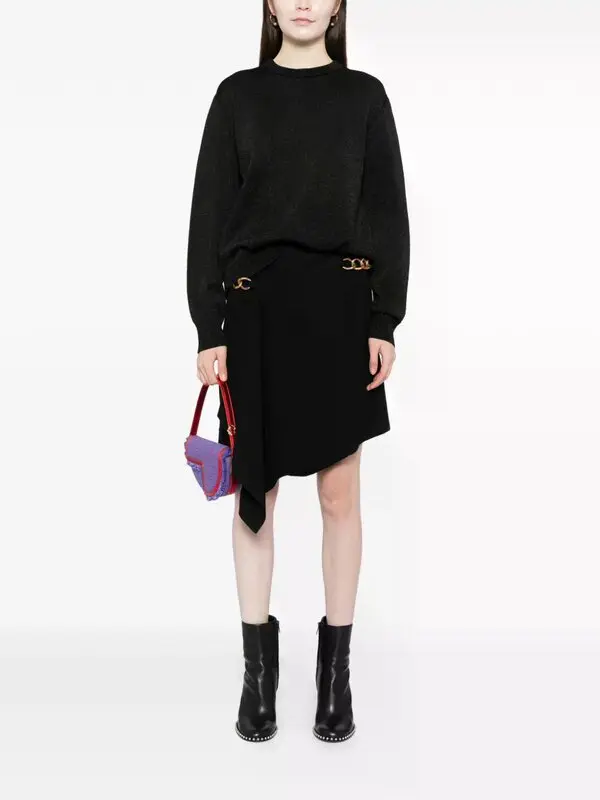 Cynthia Rowley Metallic Crew-neck Sweater - Black