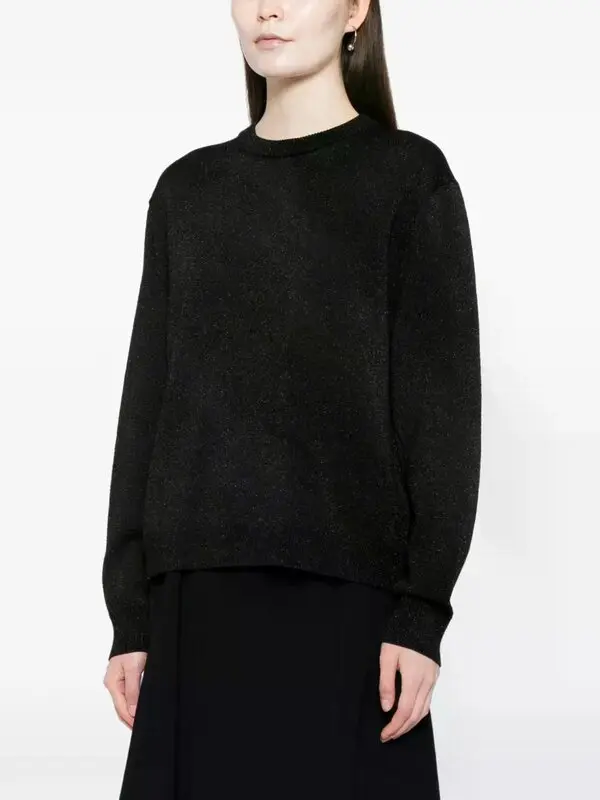Cynthia Rowley Metallic Crew-neck Sweater - Black