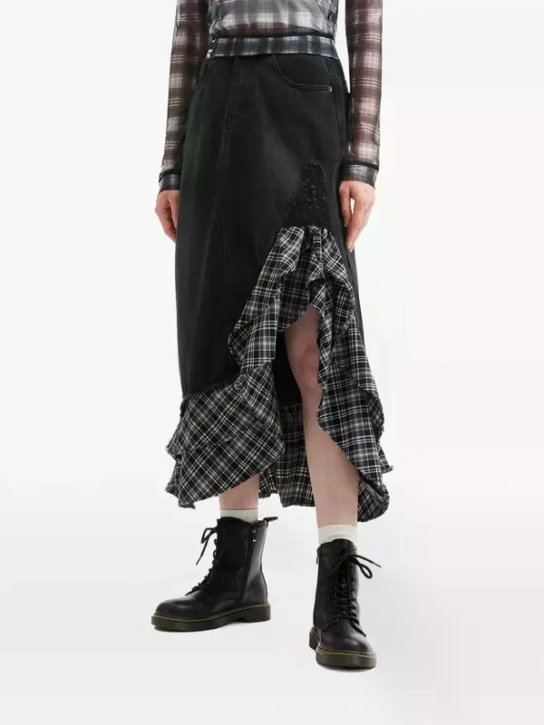 Izzue Tartan Ruffled Skirt