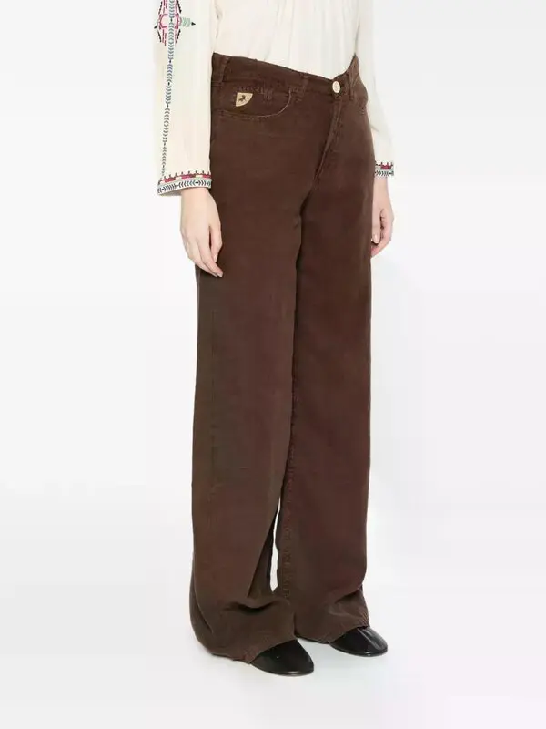 LOIS High-waisted Wide Leg Trousers - Brown