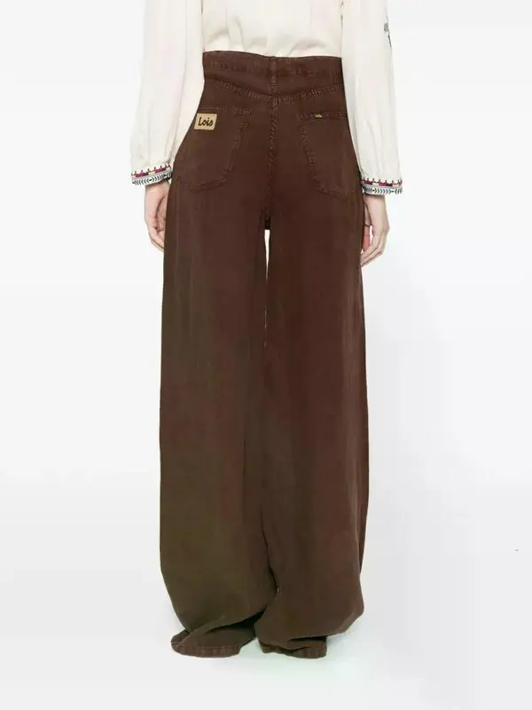 LOIS High-waisted Wide Leg Trousers - Brown