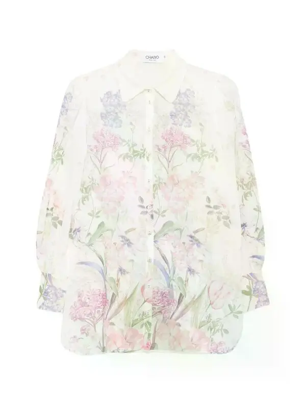 Charo Ruiz Ibiza Aster Floral Print Shirt - Neutrals