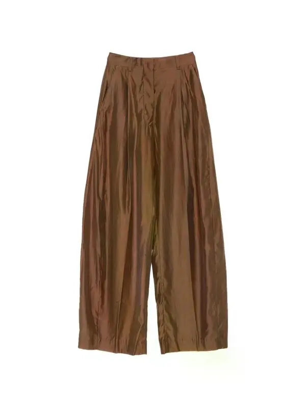THELATEST Pleated Palazzo Pants - Brown