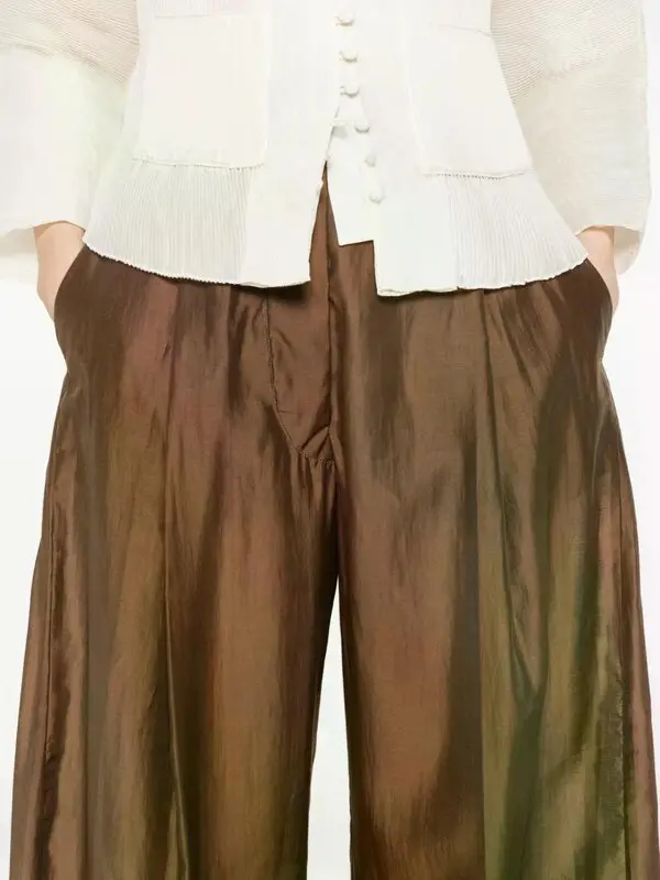 THELATEST Pleated Palazzo Pants - Brown