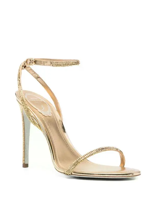 Rene Caovilla Ellabrita Embellished Heeled Sandals - Gold