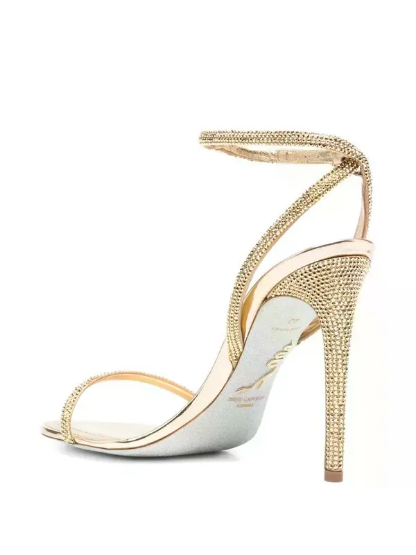 Rene Caovilla Ellabrita Embellished Heeled Sandals - Gold