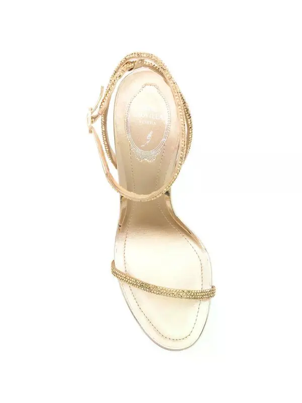 Rene Caovilla Ellabrita Embellished Heeled Sandals - Gold