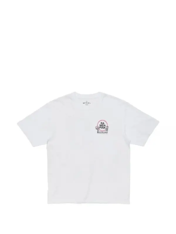 Edwin Ramen Pink Print T-shirt - White